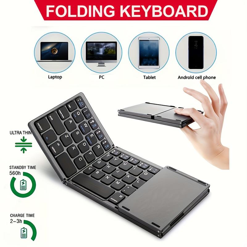 Portable Wireless Tri-Fold Keyboard with Touch Pad, Ultra-Thin - TikTok ...