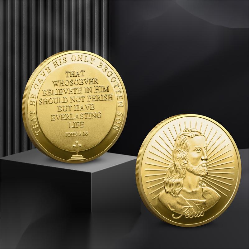 Jesus Bible Commemorative Coin 3D Embossed Badge Challenge Coin ...