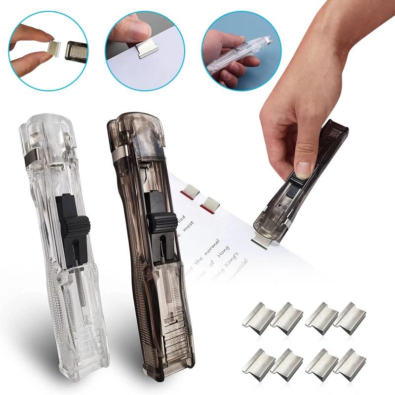Reusable Metal Push Clip Staple Remover Paper Fixing Organizing Stapler ...