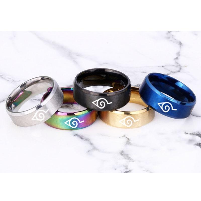 Anime Naruto Ring Ninja Titanium Steel Ring for Adults Kids Halloween ...