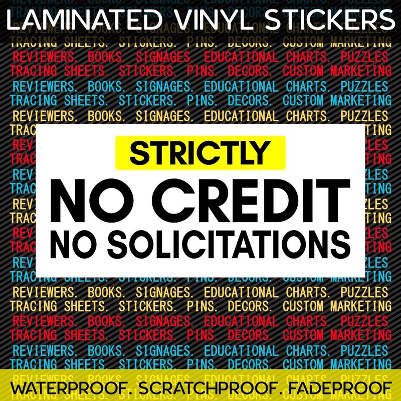 No Credit Signage VINYL Sticker Laminated Signages Waterproo - TikTok ...