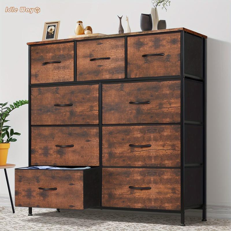 Idle Way Dresser For Bedroom With 9 Drawers, Dresser With Metal ...