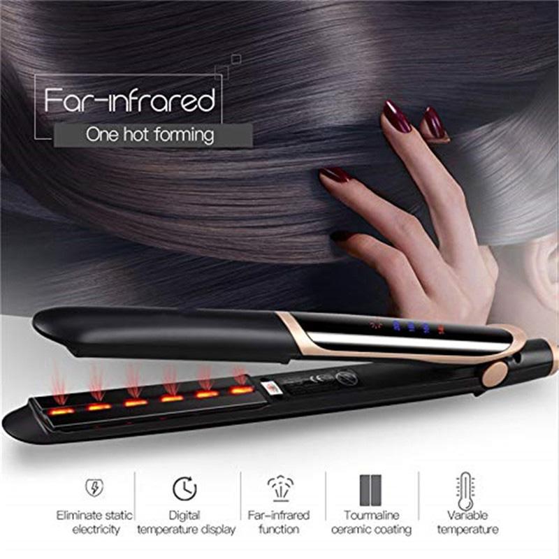 Lcd Flat Iron Infrared And Ionic Function 2 In 1 Hair Straightener ...