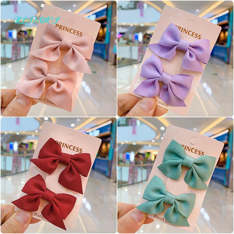2Pcs Little Girls Princess Hairpins Sweet Style Bow Shape Bangs ...