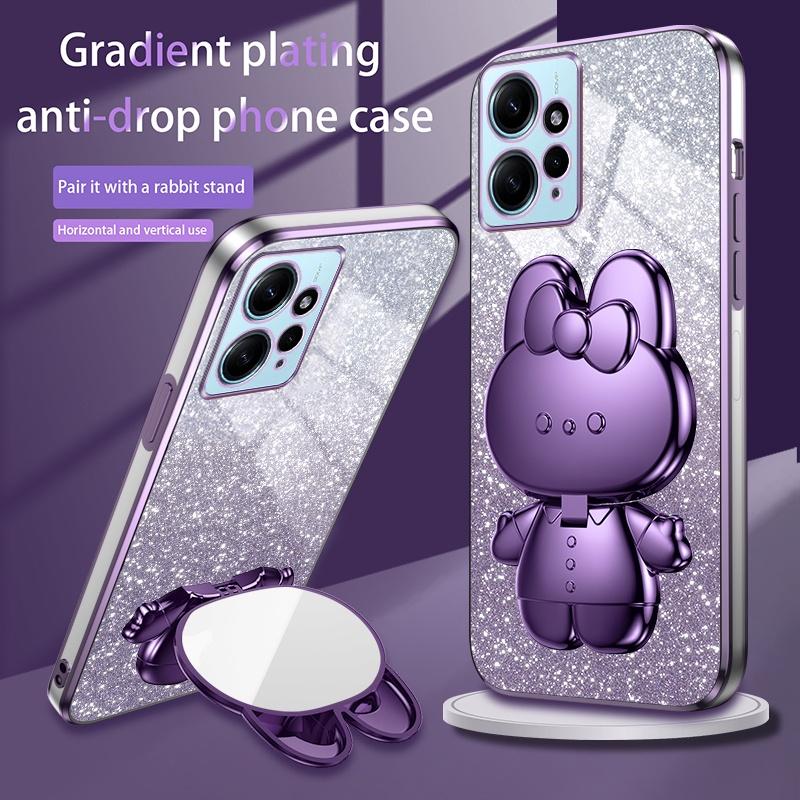 Sarung Telefon, untuk Redmi Note 12 4G, Bahan TPU, Reka Bentuk Arnab 3D ...