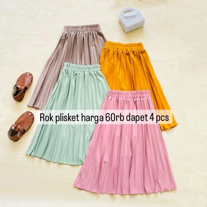 60rb dapet 4pcs Rok Plisket Anak / Rok Plisket warna random - Shop | Tokopedia
