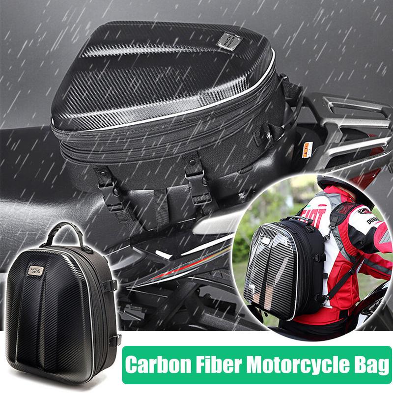 Carbon Fiber Motorcycle Bag Waterproof Motorcycle Tail Bag Tailbag ...