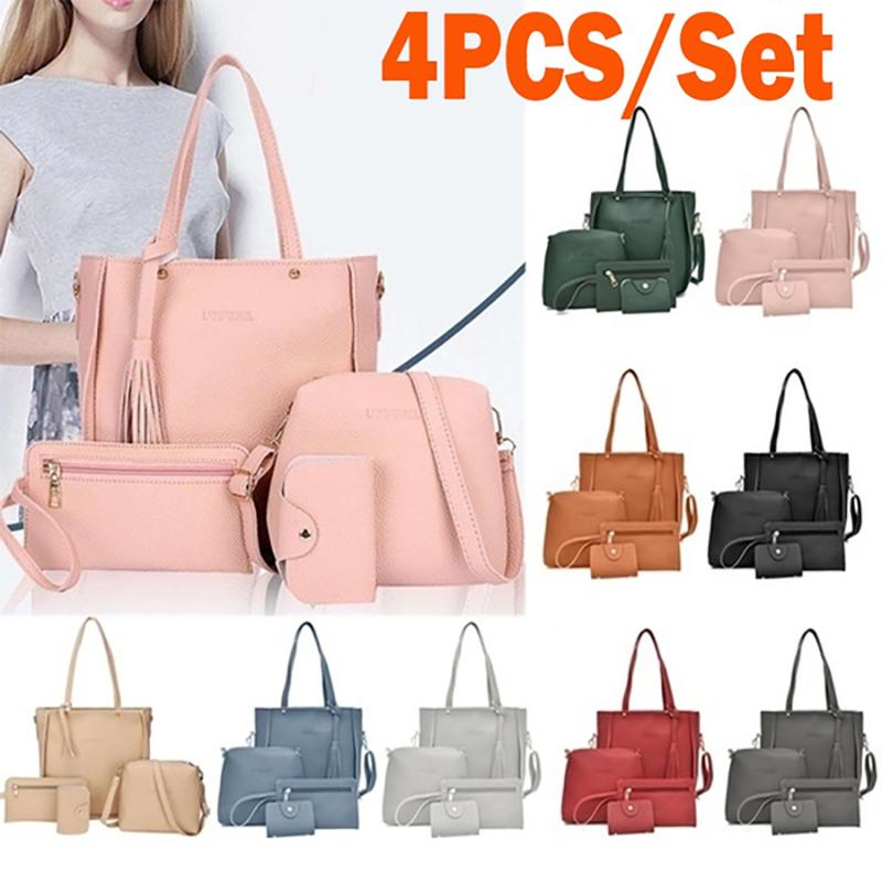 Set Beg Kulit Wanita, 9 Warna Tersedia, 4pcs Beg Bahu, 1pc Beg - TikTok ...
