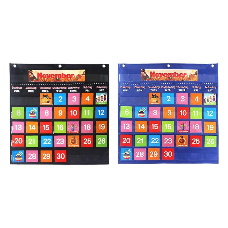 Pocket Calendar Chart Classroom Pocket Chart for Closet Kids - TikTok ...
