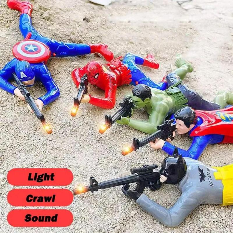 Super Hero Crawling Toy With Shoot And Light Soldier Army Shooting ...