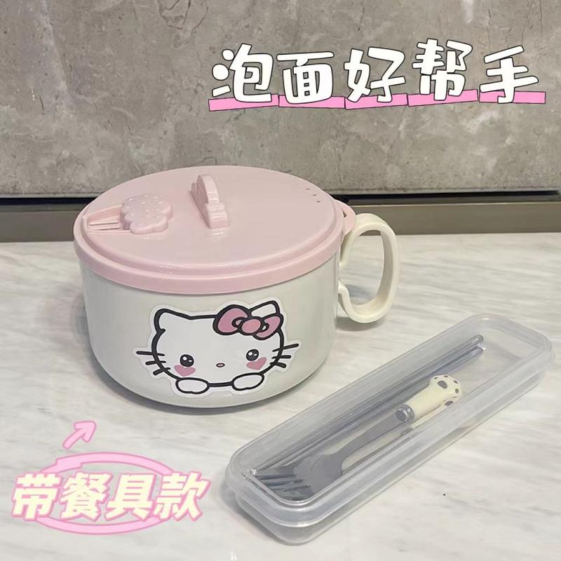 Mangkuk Mi Segera Kartun Hello Kitty, Keluli Tahan Karat 304 - TikTok ...