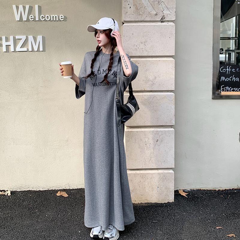 Pakaian Baju-T Lengan Pendek Bercetak Musim Panas, Saiz Besar, - TikTok ...