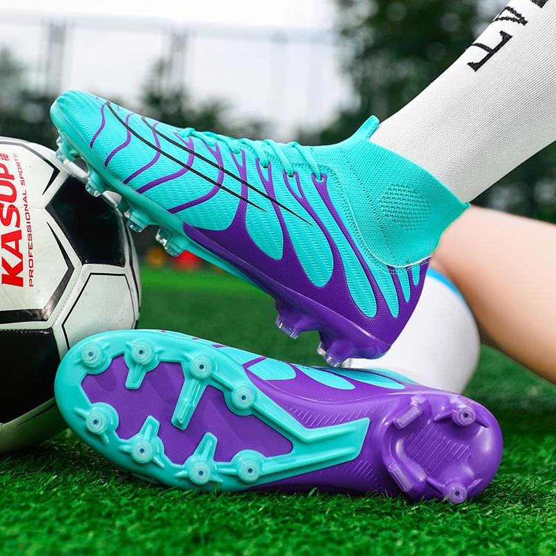 Ready Stock Size 35-45 High-Top Spiked Football Boots Competition Shoes ...