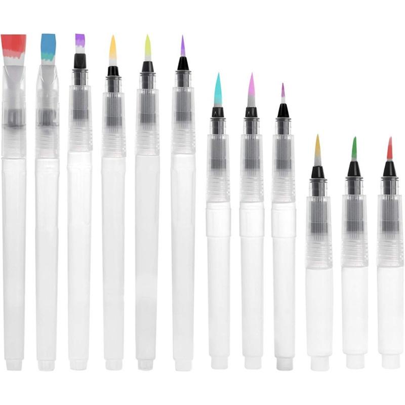 Penanda Lukisan, Set Pen Berus Warna Air Plastik, Pen Berus Cat ...