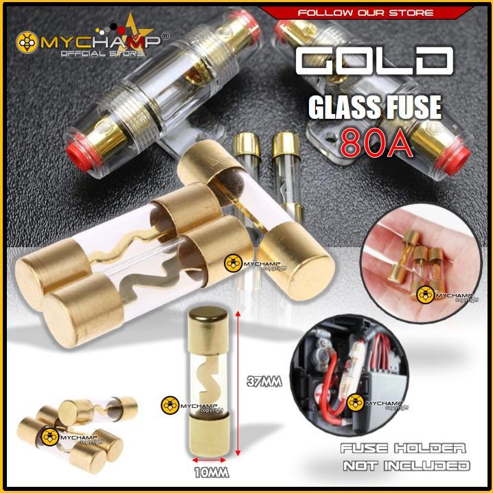 [MYC] Gold Glass Fuse 80AMP Current Sound System 80A (1Pcs) - TikTok ...