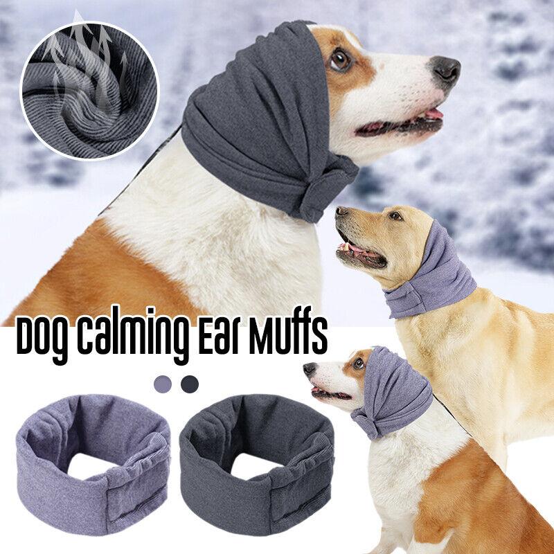 Adjustable Dog Ear Cover Wrap Snoods Dog Calming Ear Muffs Neck Pets ...