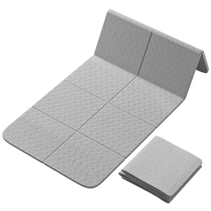 Foldable Yoga Mat Eco Friendly TPE Folding Travel Fitness Exercise ...
