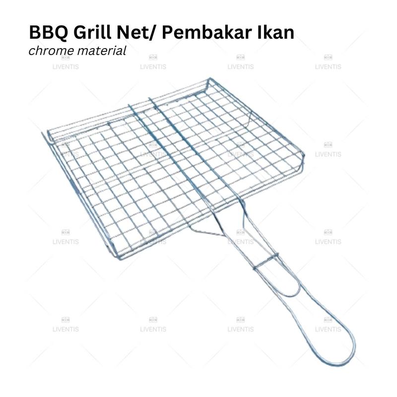 Pembakar Ikan BBQ Grill Net Clipper Grill Fish Rack Roaster BBQ ...