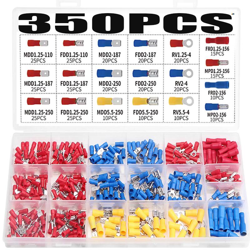 350pcs Spade Terminals Insulated Cable Splice Butt Connector - TikTok ...
