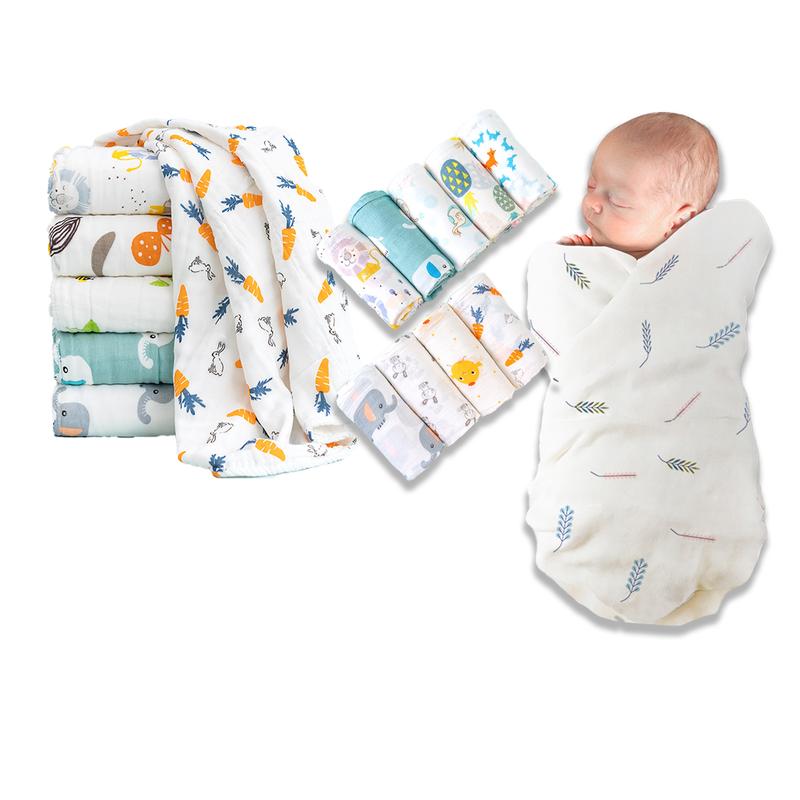 Kain Bedung Muslin 110x110cm Selimut Bayi Cotton Swaddle Kartun ...