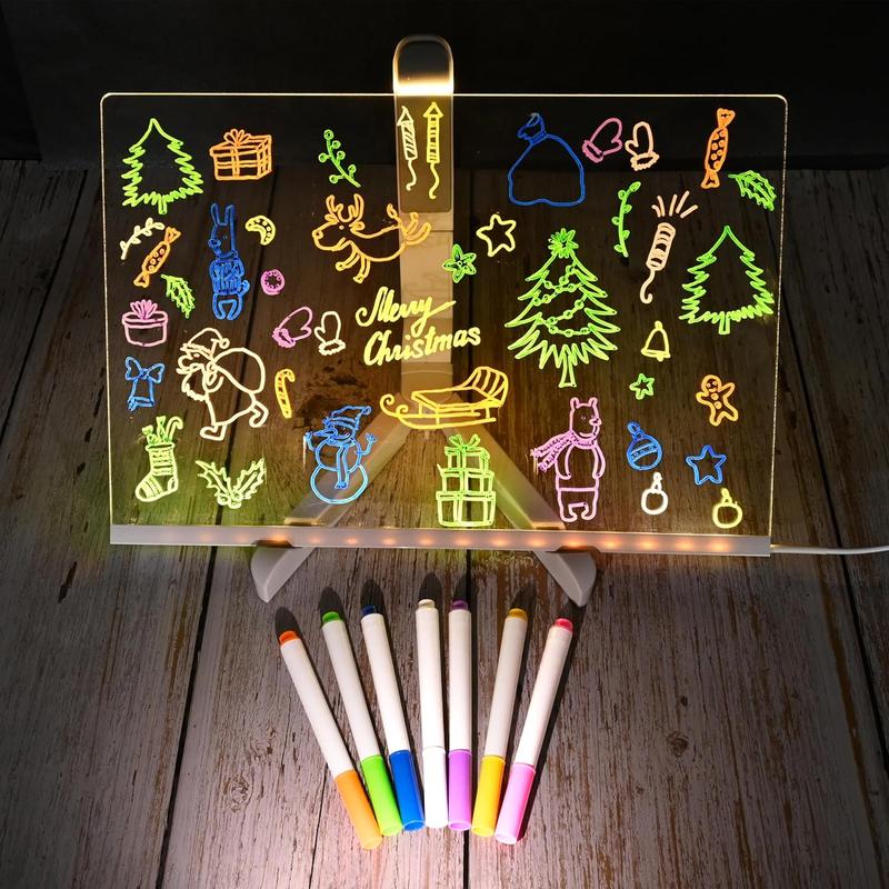 Large LED Note Board with Colors, Dry Erase Message Board Light ...