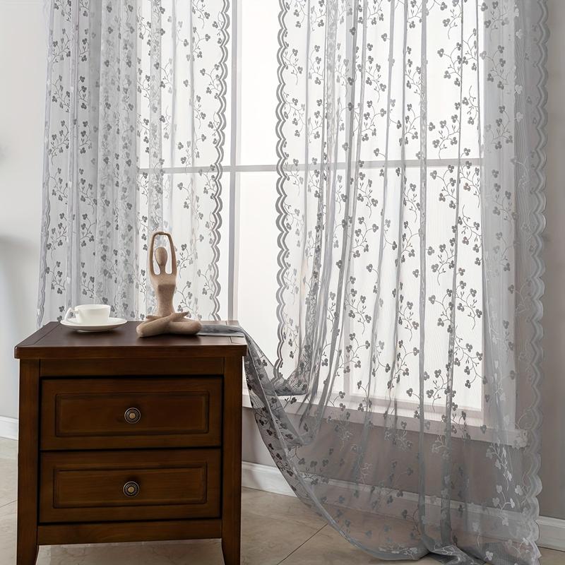 Langsir Tenunan Jacquard Renda, Set 2pcs, Langsir Hiasan Separuh ...