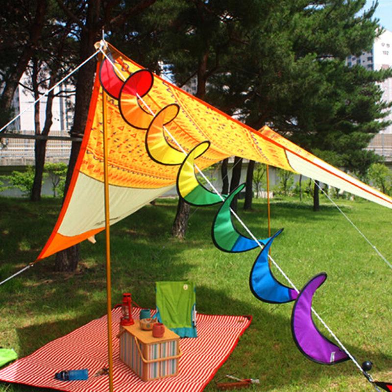Foldable Rainbow Spiral Windmill Wind Spinner Camping Tent Home ...