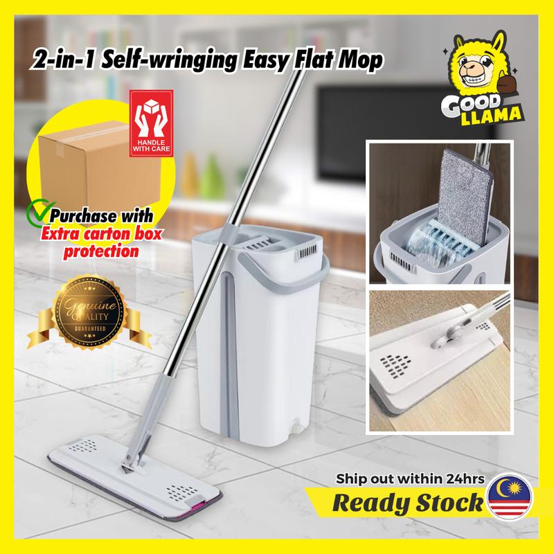 GOOD LLAMA 2in1 Self Cleaning Magic Mop Set Scratch Flat Bucket ...