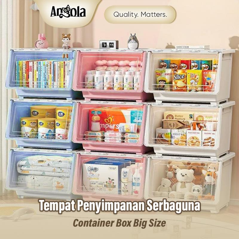 ANGOLA Rak Plastik Susun Dengan Roda C31 Container Box/Rak Penyimpanan ...