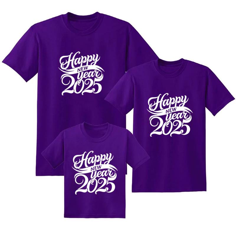 Purple Family T-shirt New Year Party Clothing 2025 Couple Tops - TikTok ...
