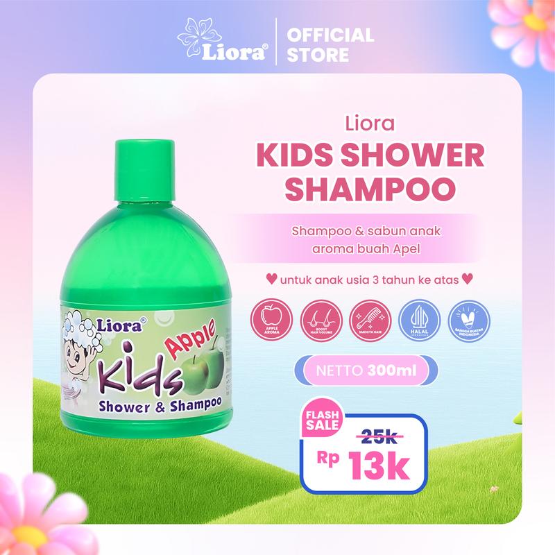 LIORA Kids Shower & Shampoo Apple ( Apel ) 300 ML | Sampo Anak Aroma ...