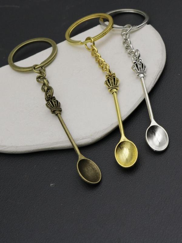 Crown Spoon Keychains Set, Mini Spoon Keychain, Fashion Accessories for ...