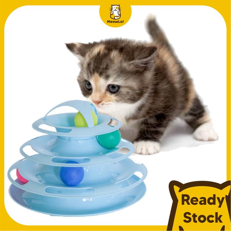 MeowLo Cat Tower Ball Track 4 Layer Spinning Toy Mainan Kucing - TikTok ...