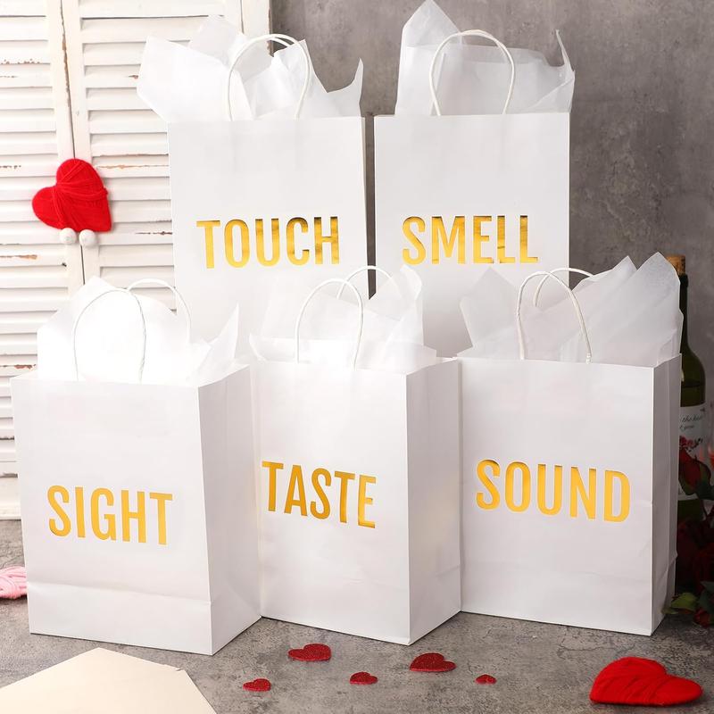5 Senses Bags for Him for Her with 10 count Tissue Paper, Paper Bags ...