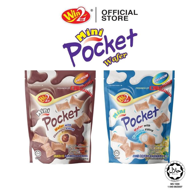 Win Win Mini Pocket Wafer With Filling (120g) Cookies Food Snacks ...