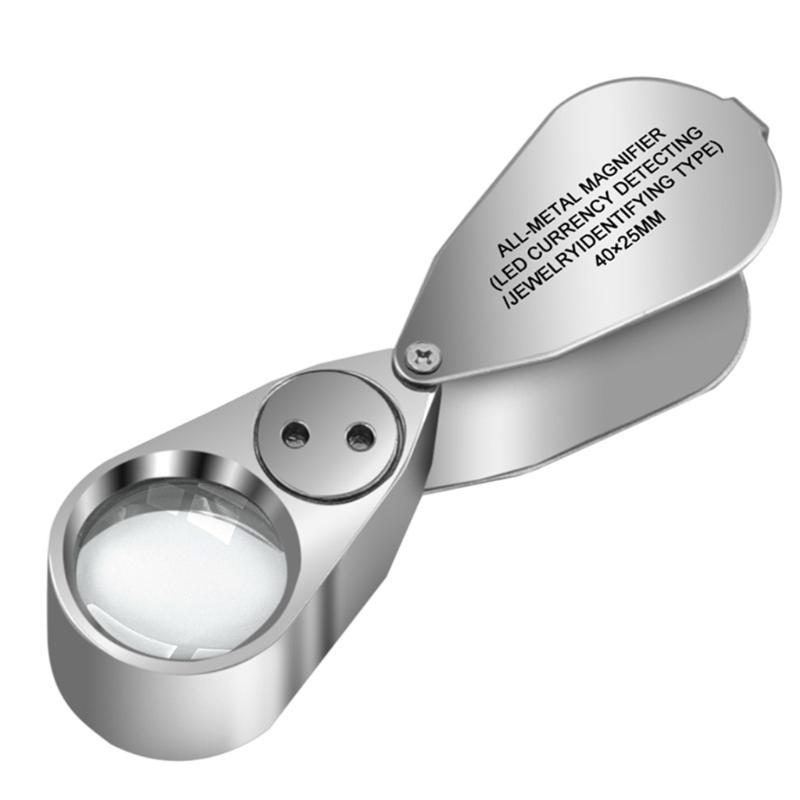 Jewellers Loupe 40X Metal Folding Magnifier with LED &UV Light - TikTok ...