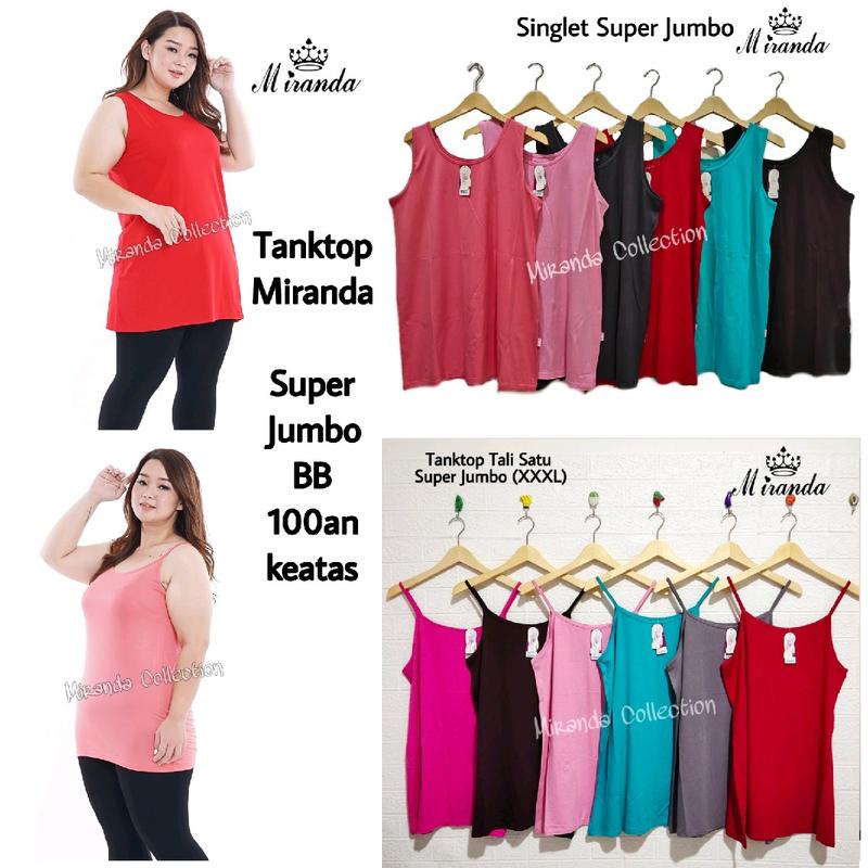 Tanktop Miranda Super Jumbo XXXL BB 90 kg Keatas Tali Lebar Dan - Shop ...
