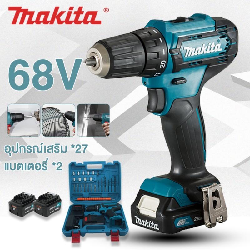 MAKITA สว่านไร้สาย สว่านแบต 68V 3ระบบ เจาะกระแทกได้ สว่าน สว่านชาร์จแบต ...