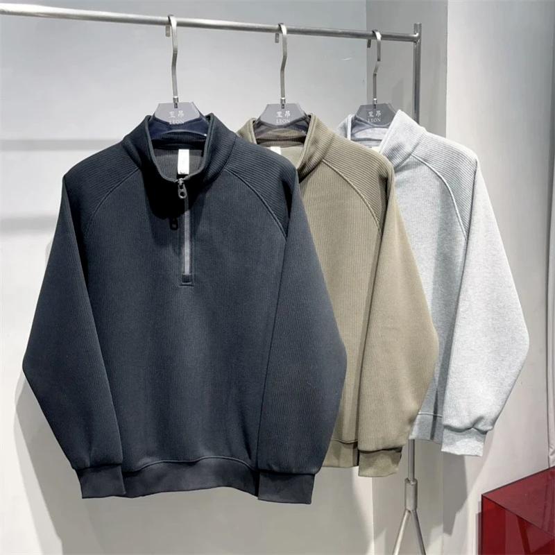 Hoodie untuk Lelaki, Gaya Korea, Kolar Berdiri, Zip Separuh, - TikTok ...