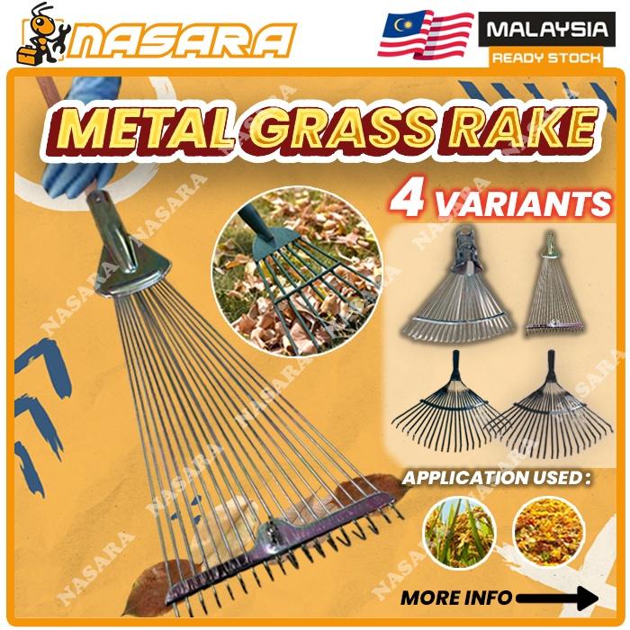 Nasara Adjustable Metal Rake Iron Rake Grass Rake Crawler Gardening ...