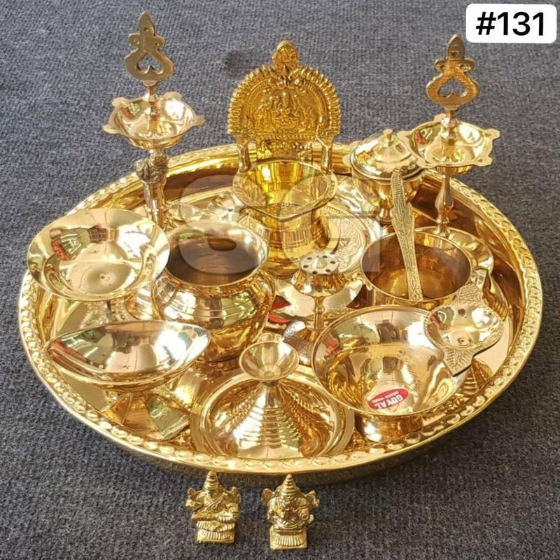 18 Pcs Of Brass Vengalam Pooja Set Decorations Supplies - TikTok Shop ...