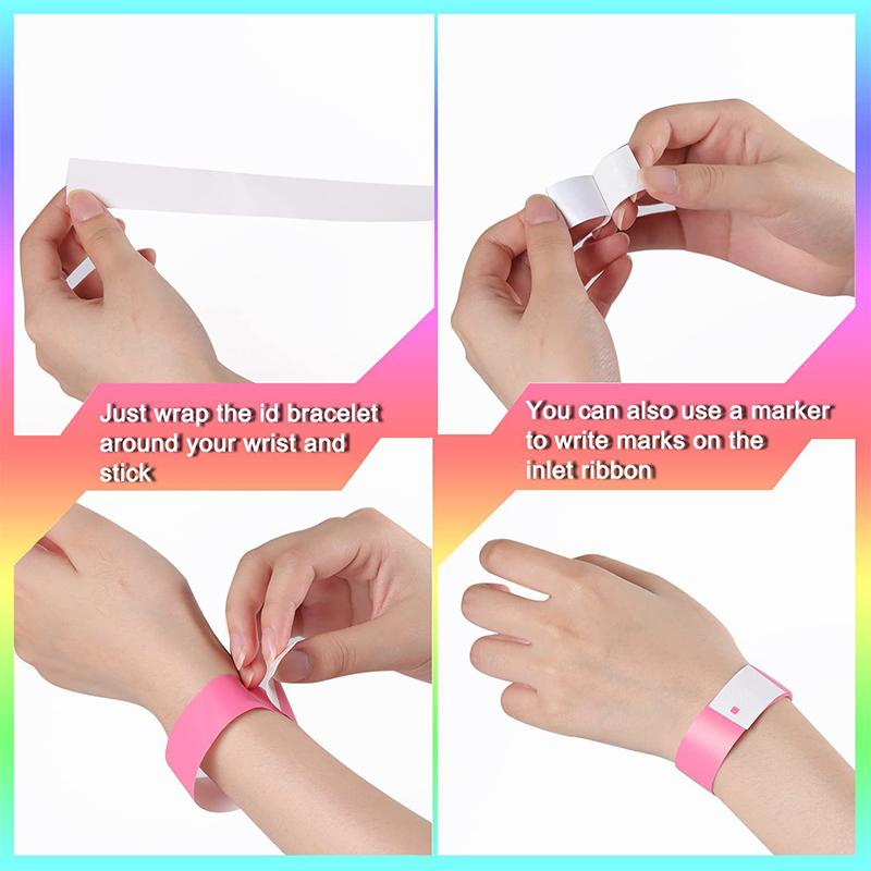 [MMG]100pcs Party Paper Bracelet Synthetic Paper Plastic Wristbands ...