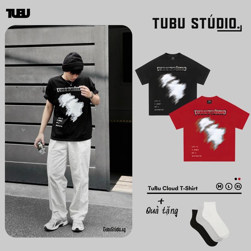 Áo Thun Form Boxy Tubu Stúdio - Tubu Cloud T-Shirt - 100% Cotton ...