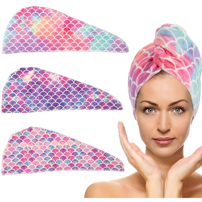 Topi Rambut Kering Microfiber, Cetakan Sisik Ikan, Gaya Duyung - TikTok ...