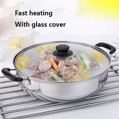 Stainless Steel Hot Pot Glass Cover Lid Cooking Soup Steamboat - TikTok ...