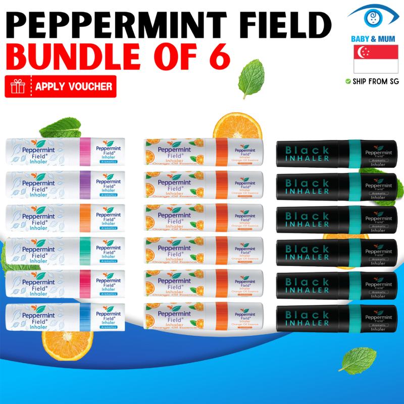 BUNDLE of 6 Peppermint Field Nasal Inhaler 2cc Refreshing Herbal ...