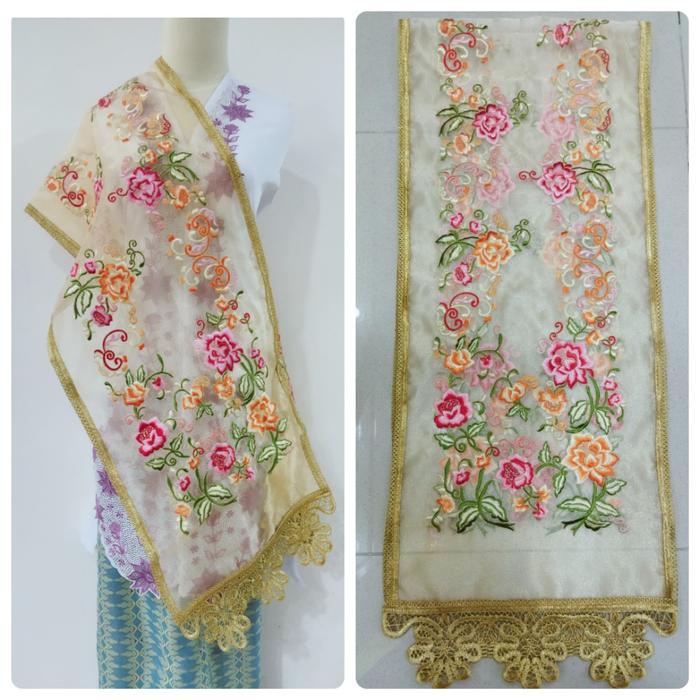 Jual Selendang koto gadang bahan organza renda gold - Kota Bukittinggi ...