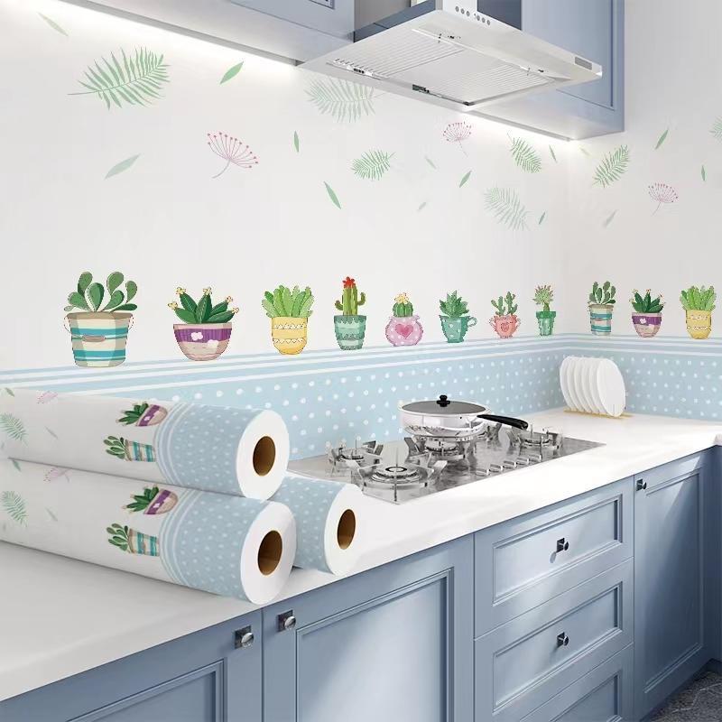 wallpaper dapur anti air anti api motif alat alat dapur 60cm*6M ...