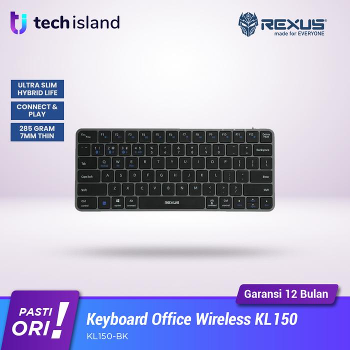 Promo Rexus KL150 Keyboard Office Wireless Low-Profile 75% Layout Ultra ...