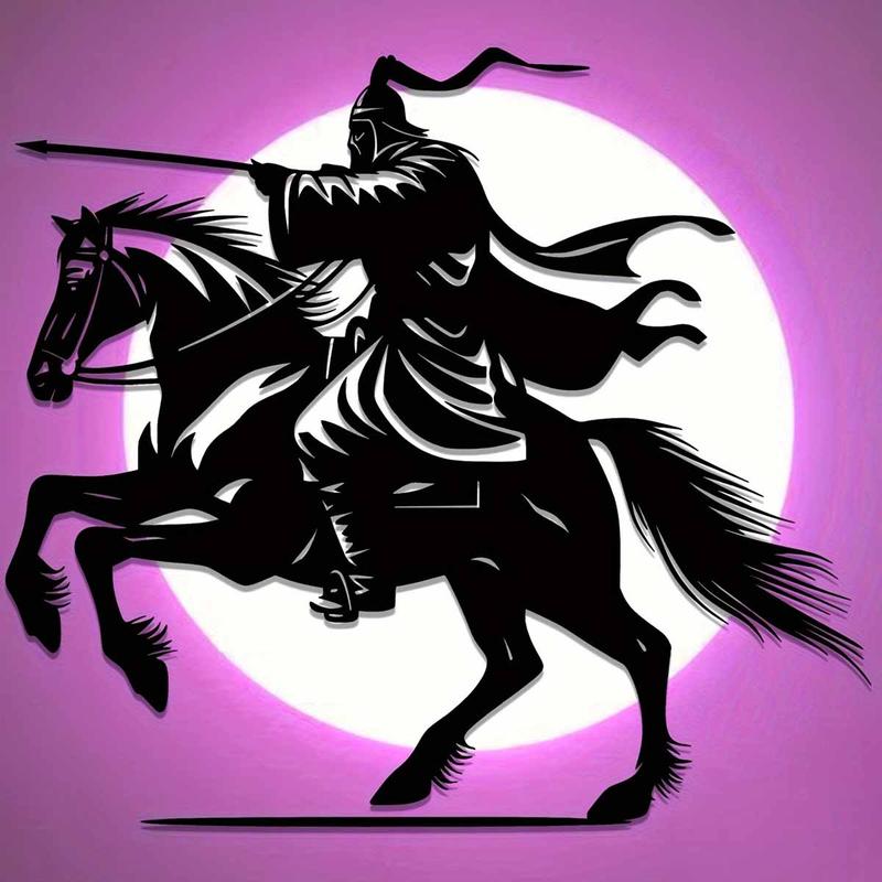 Knight on Horseback Design Wall Art, Metal Wall Decor, Wall Hanging ...